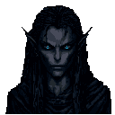 dark elve portrait - Pixel Art | generated with AI and edited by pixie.haus